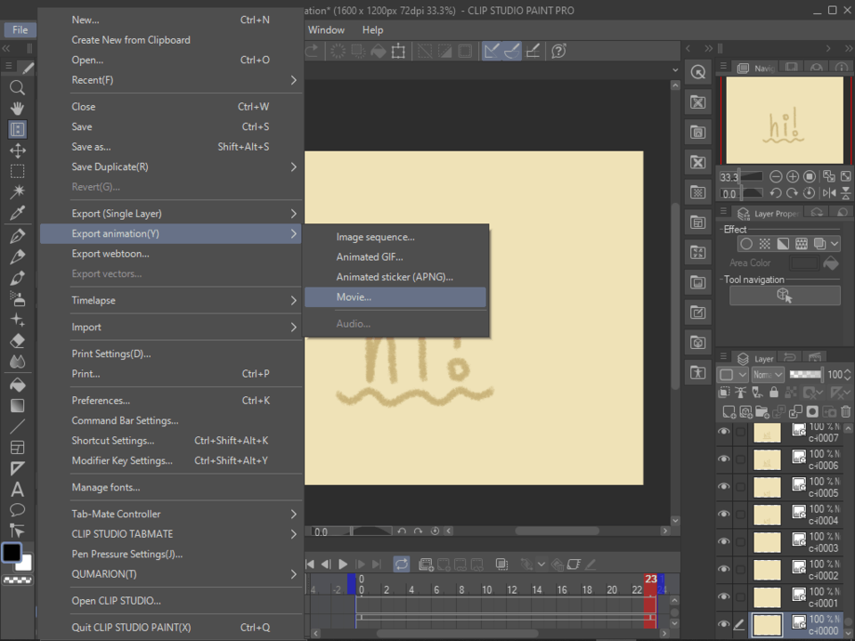 Not sure how to Save a animation to files - CLIP STUDIO ASK