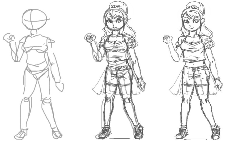 Please tell me how to draw a body from a blank sheet of paper. - CLIP ...