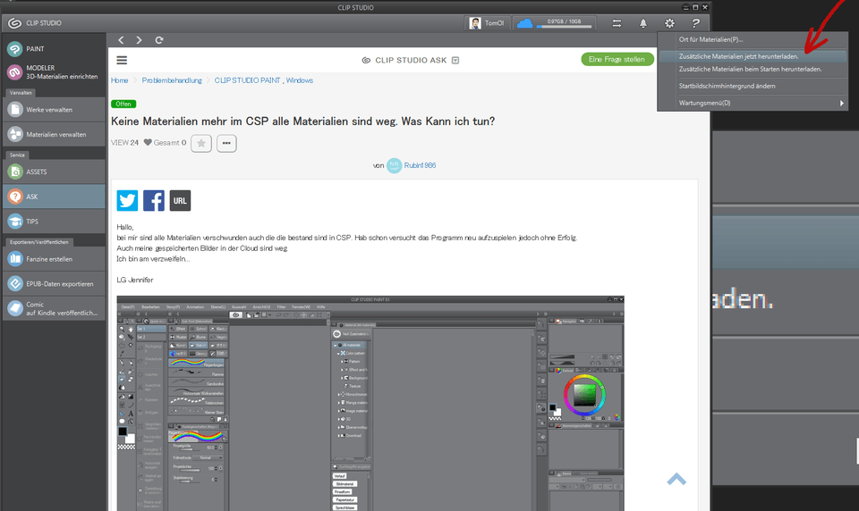 No materials left in the CSP All materials are gone. What can I do ...