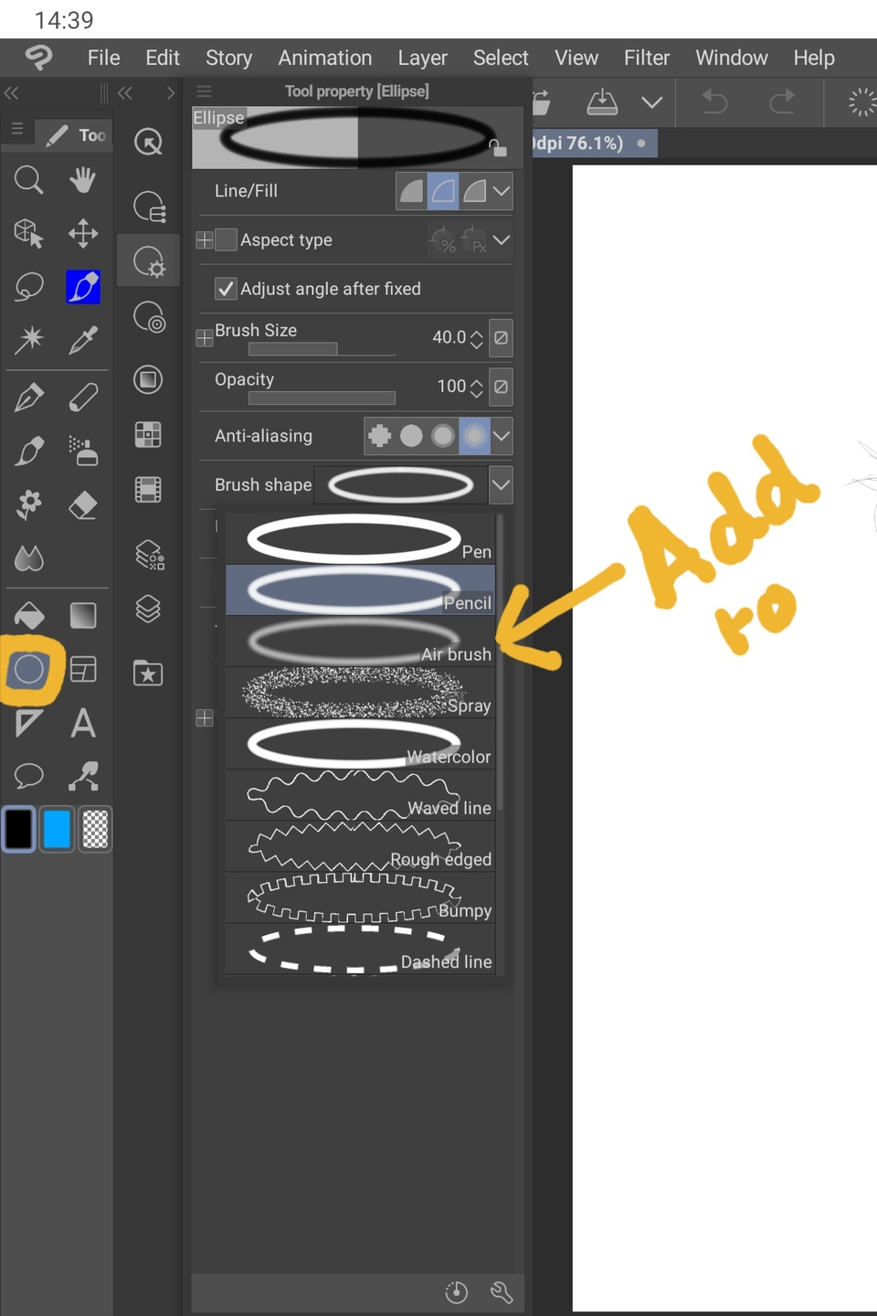 Beginner - Ellipse brush shape help - CLIP STUDIO ASK