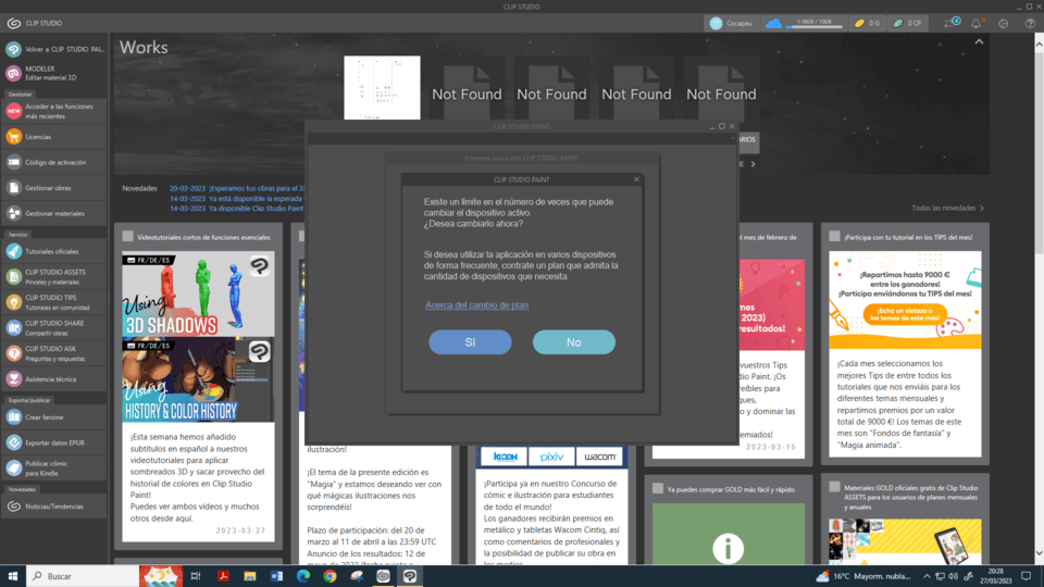 Use CLIP STUDIO PAINT V.2, on a second computer (LAPTOP) - CLIP STUDIO ASK