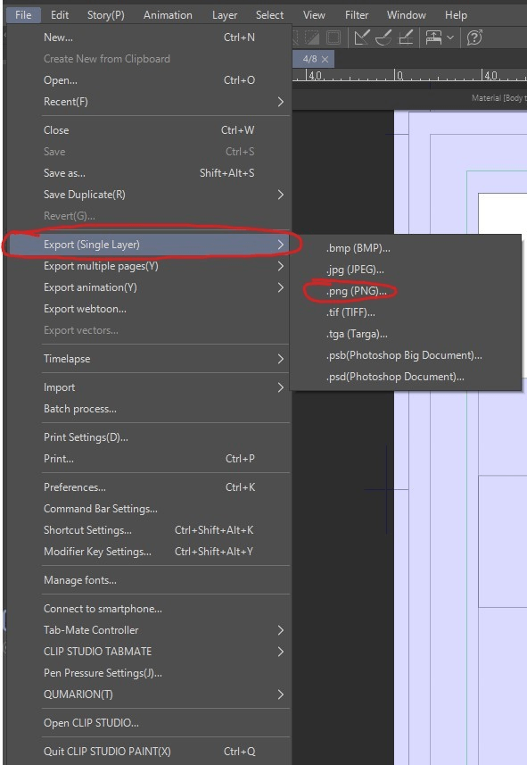 export multiple layers - CLIP STUDIO ASK