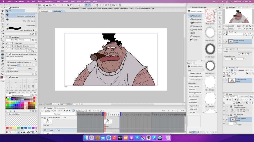 Coloring an animation cel - CLIP STUDIO ASK