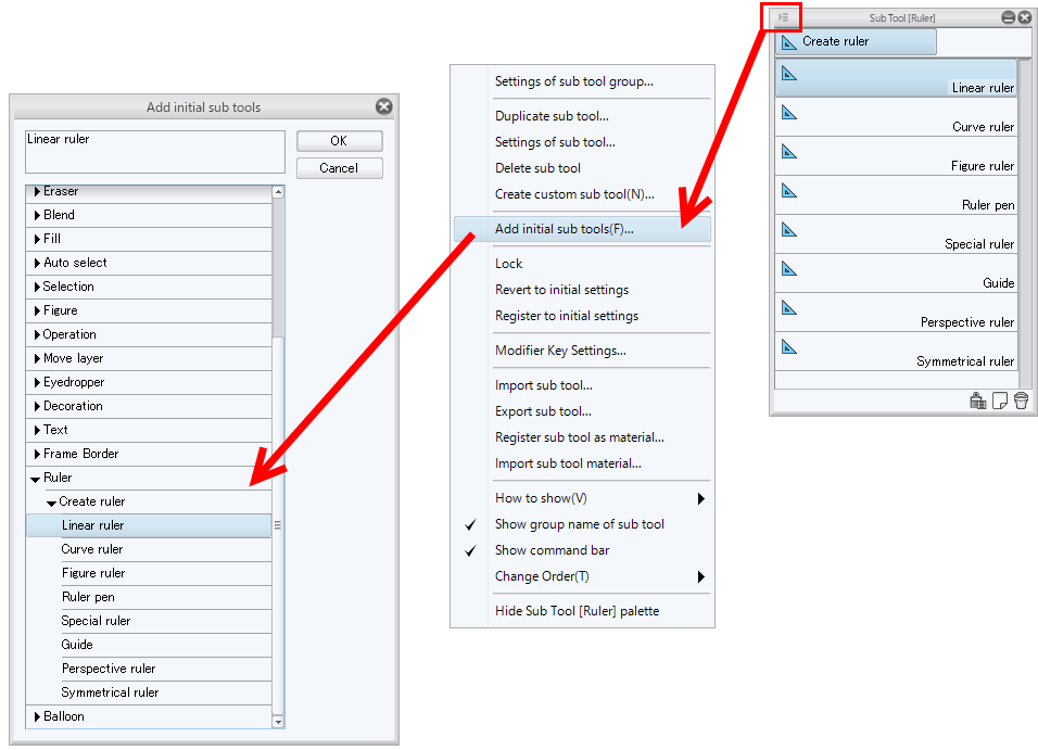 I accidentally deleted the straight ruler and I don't know how to get ...