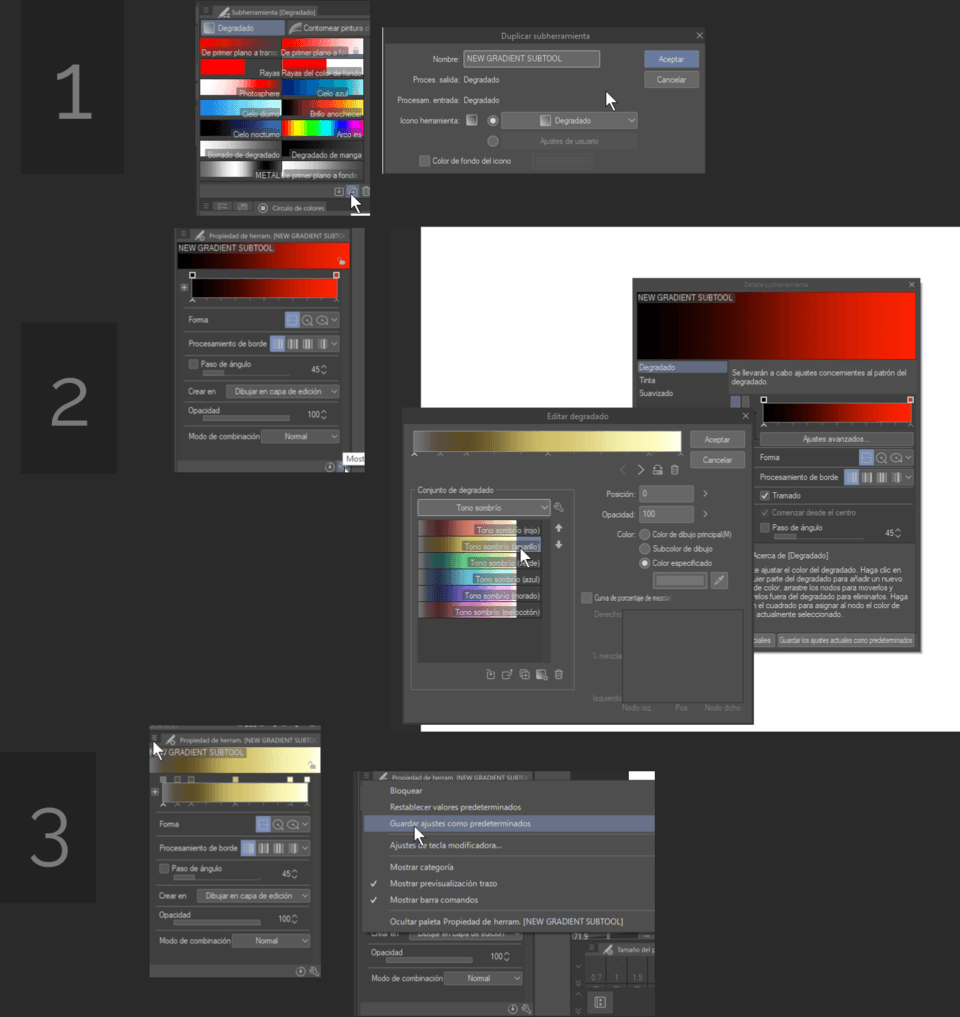 How do I add gradient sets as subtools? - CLIP STUDIO ASK