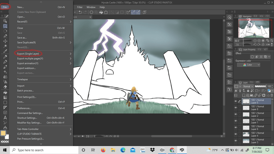i want to export some drawings that i made in csp to animate them in ...