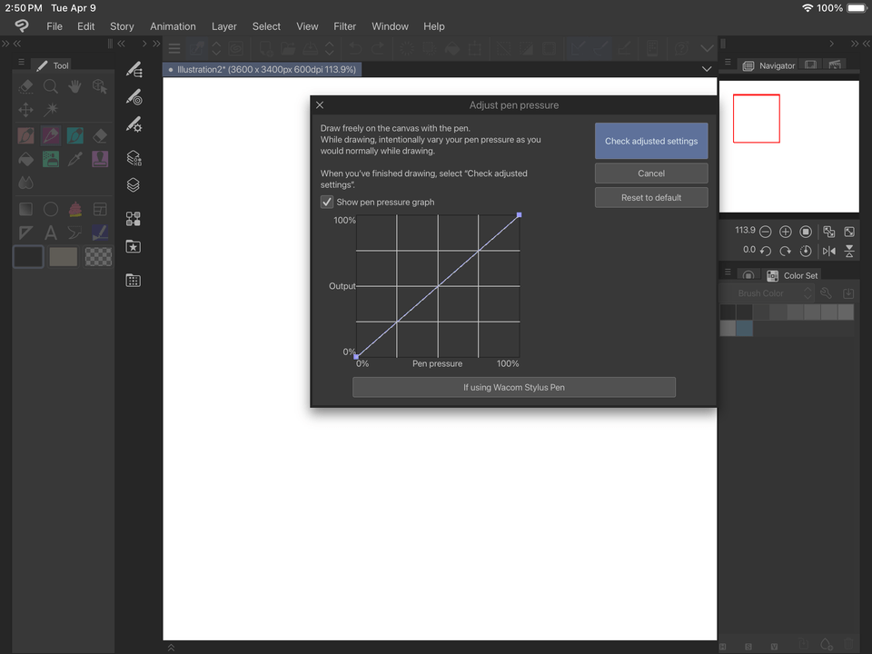 CSP 압력 감도 약함 - CLIP STUDIO ASK