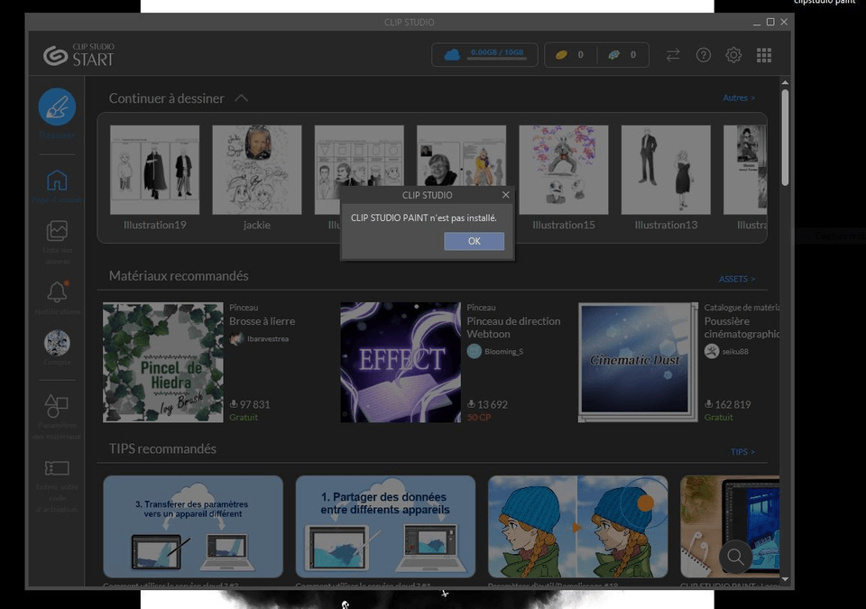 "Clip Studio Paint가 설치되지 않았습니다" 오류 - CLIP STUDIO ASK