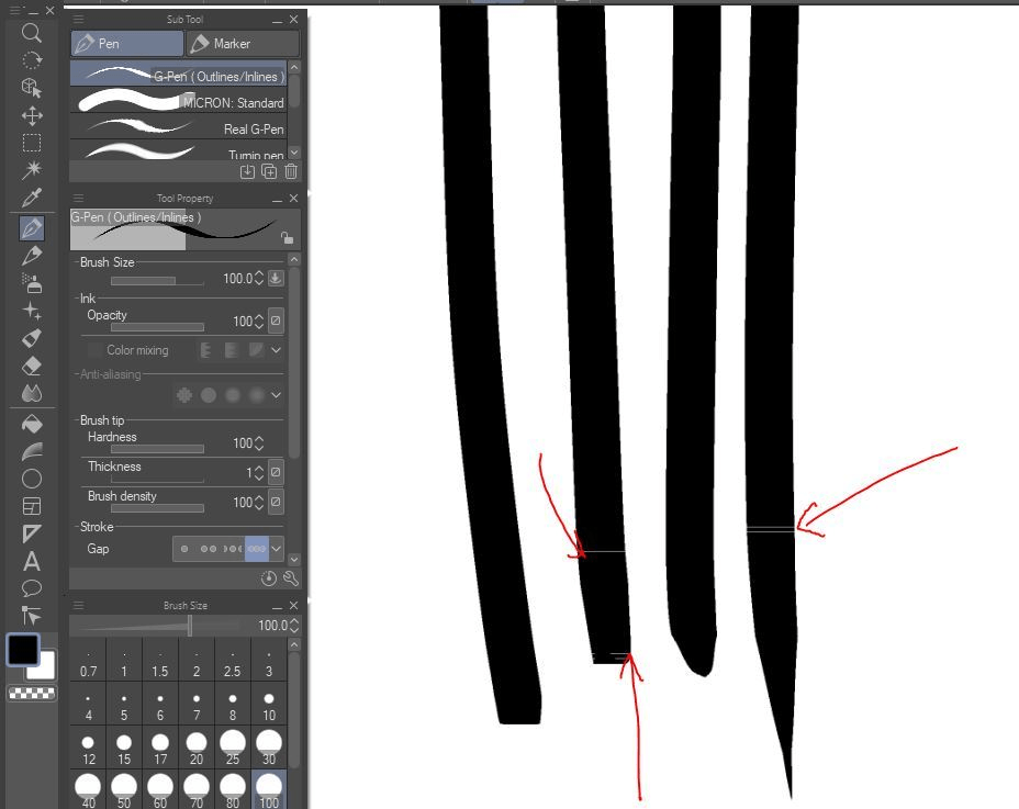 Weird Lines in strokes - CLIP STUDIO ASK