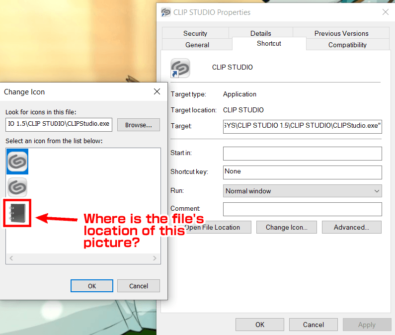 png. file of CSP default shortcuts icon. Where is its location. - CLIP ...