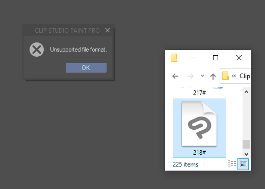 Important clip studio file isn't loading --- "File is unsupported ...