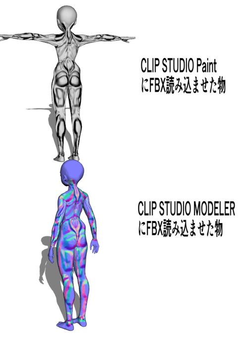 I can't load the FBX normal map in CLIP STUDIO MODELER. - CLIP STUDIO ASK