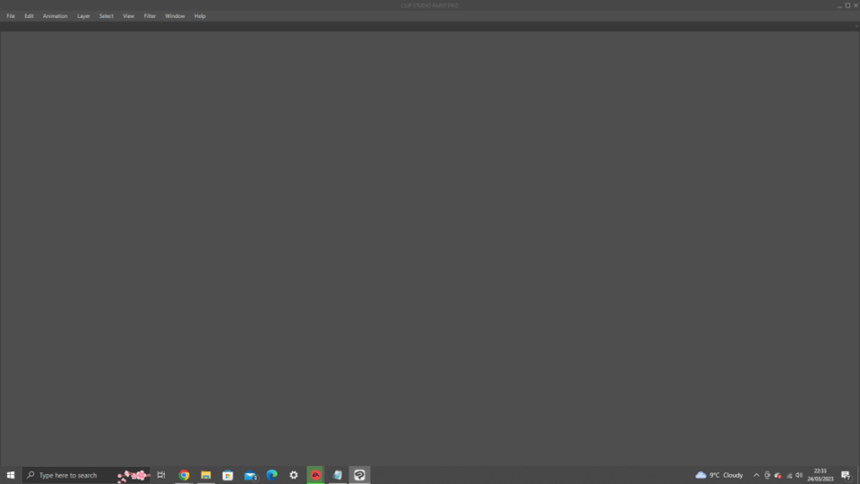 Just a grey screen when I open CSP, with just the ''file/edit ...