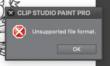 Unable to open a file. - CLIP STUDIO ASK