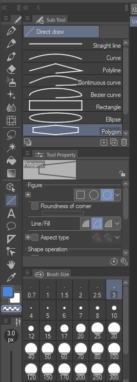 Saturated line in figure tool missing - CLIP STUDIO ASK