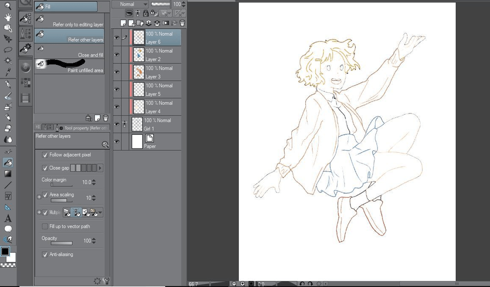 Fill tool is only coloring the lines - CLIP STUDIO ASK