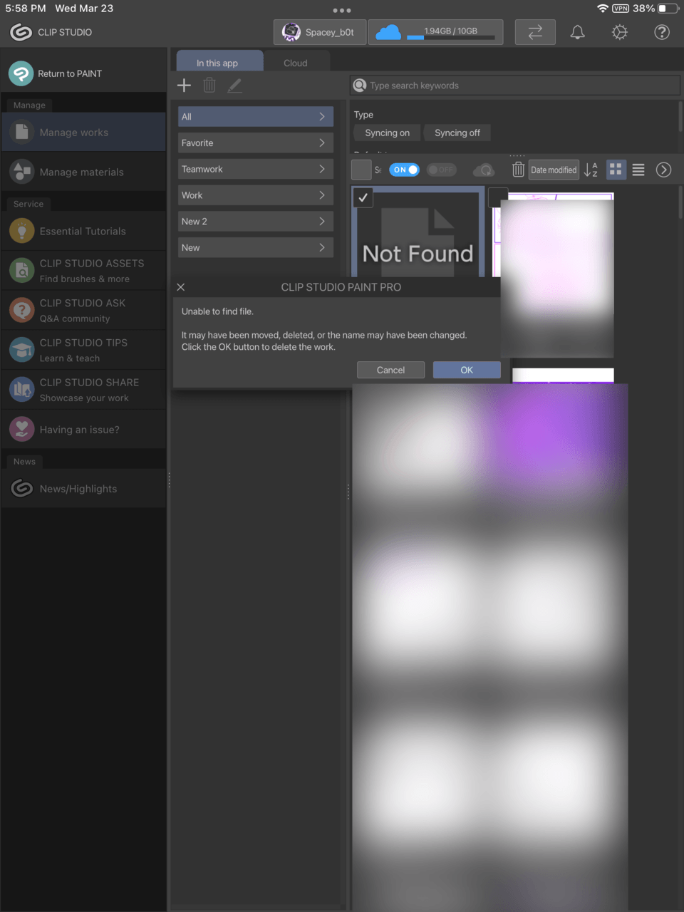 File not found iPad version please help - CLIP STUDIO ASK