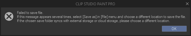 Can't save in clip studio format - CLIP STUDIO ASK