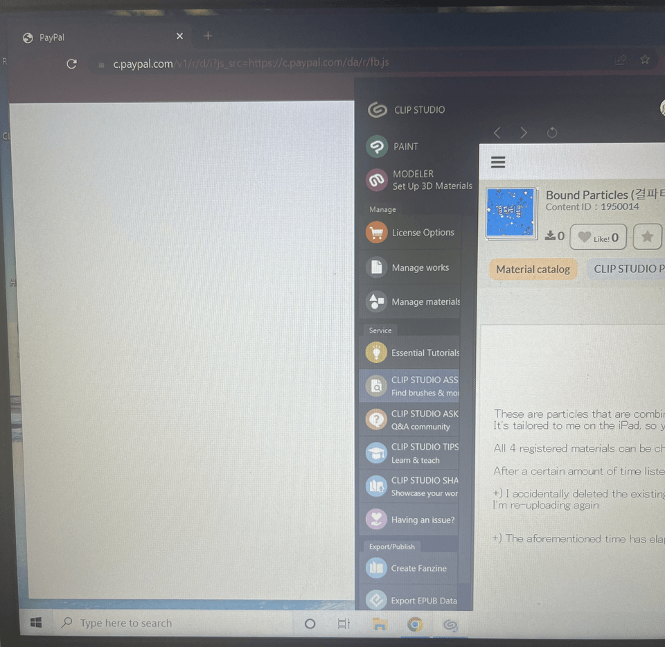 problem: assets opening browser tab - CLIP STUDIO ASK