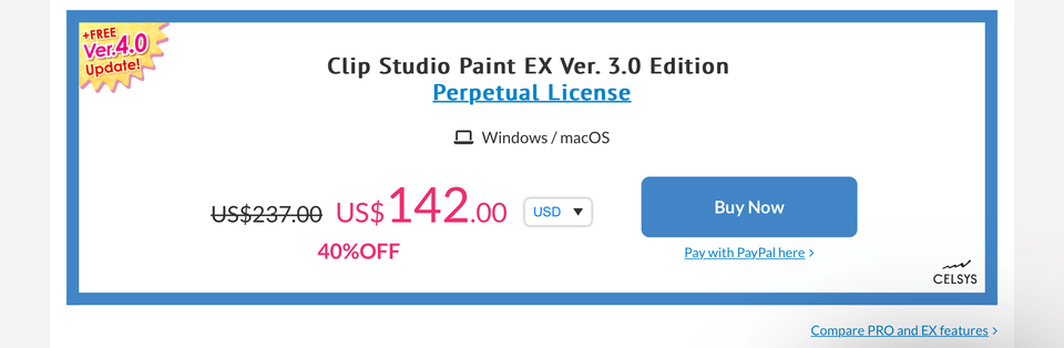 Clip Studio EX バージョン 2 を 3 にアップデートした場合でも、バージョン 4 アップデート プロモーション特典は受けられますか? - CLIP STUDIO ASK
