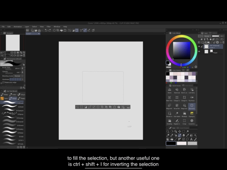 영역을 선택하면 과거 복사 기능이 포함 된 보조 도구가 나타나지 않습니다 (iPad Pro). - CLIP STUDIO ASK