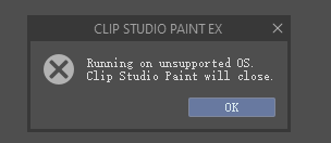 サポートされていないOSで実行 - CLIP STUDIO ASK