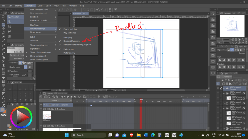 2D animated camera not working?? - CLIP STUDIO ASK