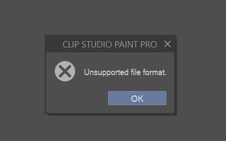 What am I supposed to do when my work says "Unsupported File Format ...
