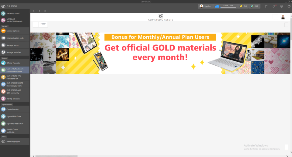 CSP アセット ストアの UI 表示が奇妙です - CLIP STUDIO ASK