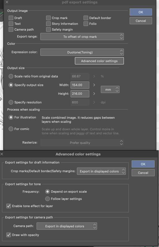 흑백 이미지를 PDF로 내보낸 결과 용량이 30MB가 넘습니다. 이유가 무엇일까요? - CLIP STUDIO ASK