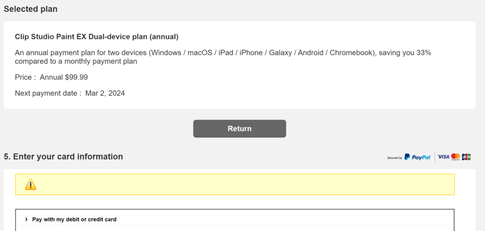 I get an unnamed payment error when I try to purchase a monthly ...