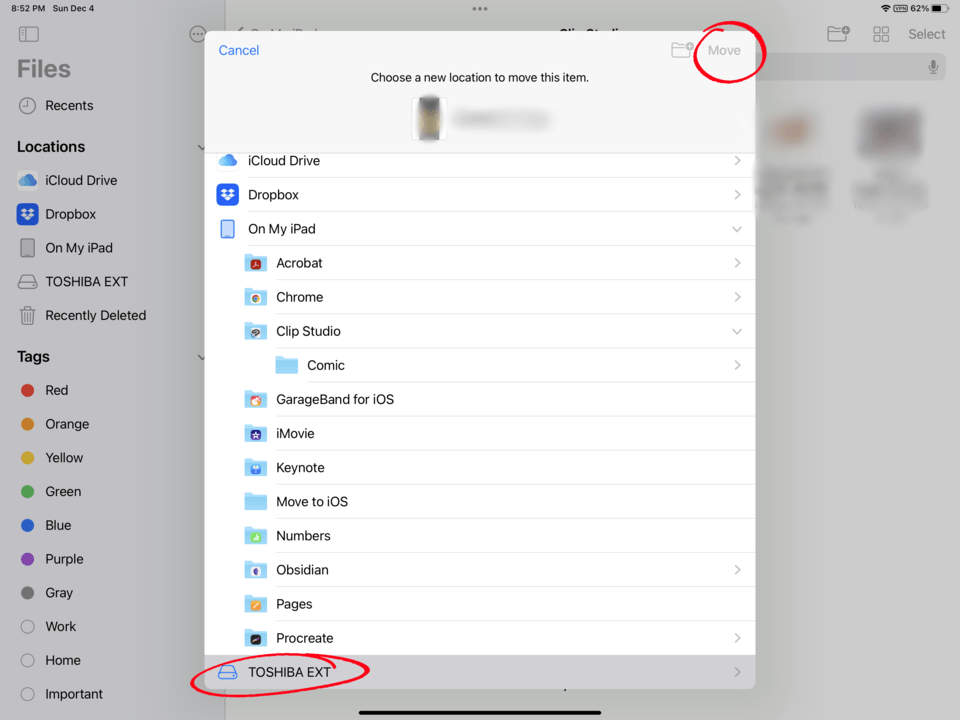 Can’t transfer CSP file from iPad Pro to external hard drive - CLIP ...