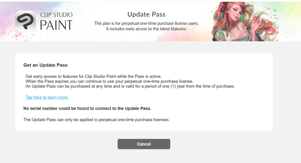 1.0에 대한 CSP 라이센스가 있고 1년 동안 업데이트 패스를 구매했는데 다시 구매할 수 없나요? - CLIP STUDIO ASK