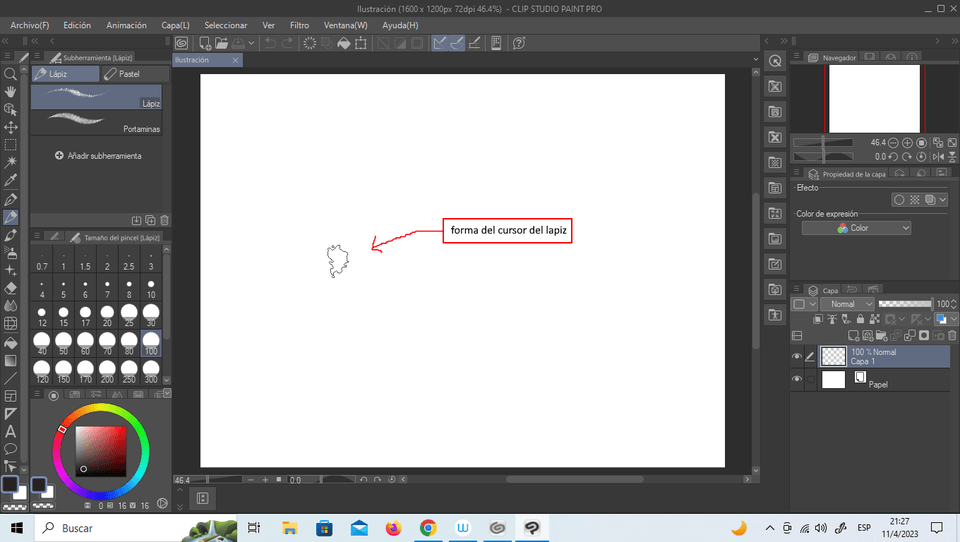 how to change the shape of the pen cursor - CLIP STUDIO ASK