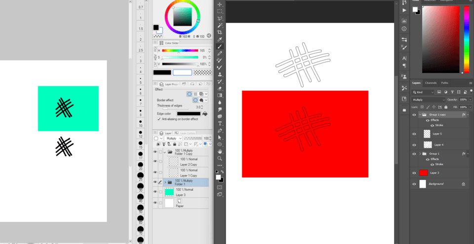 Folder Blend Not Working When Using An Effect - CLIP STUDIO ASK