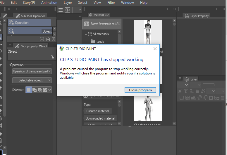 csp crashes when opening a file that contains a 3D model - CLIP STUDIO ASK