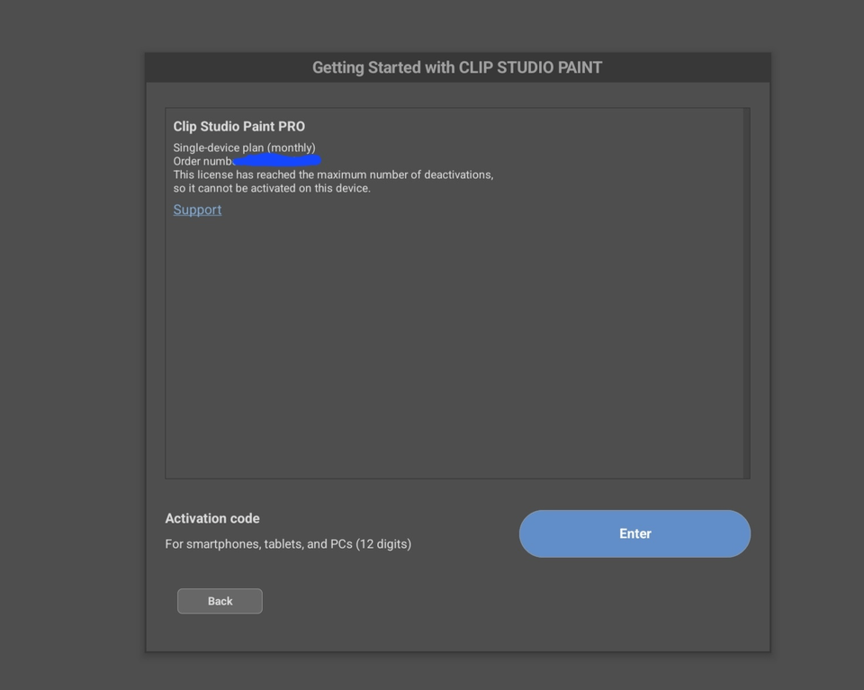 License used on another device - CLIP STUDIO ASK