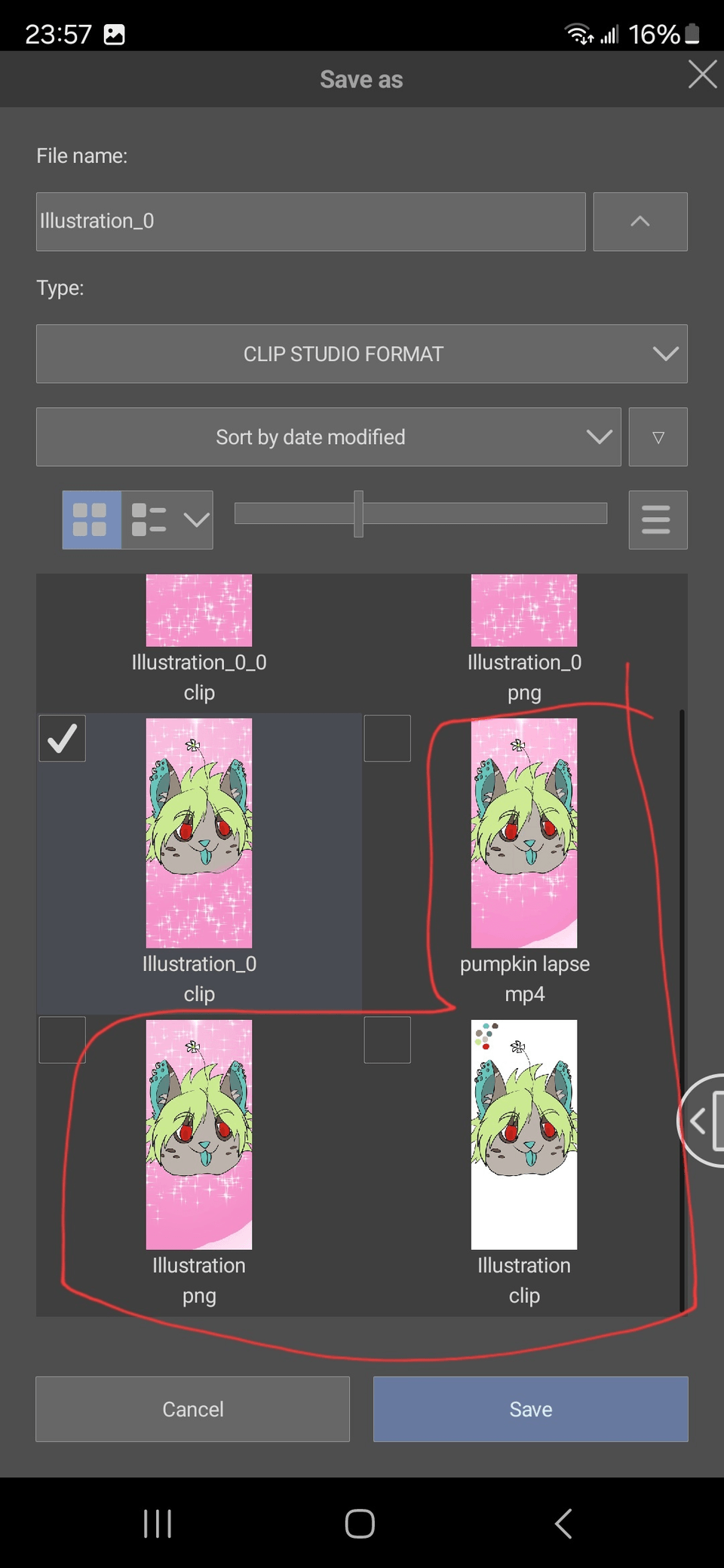 Cant find saved as files CSP android - CLIP STUDIO ASK