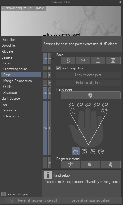 How do I go about making a 3D hand asset that poses with the default ...