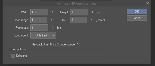 Exporting GIFs, how to export with all frames? - CLIP STUDIO ASK